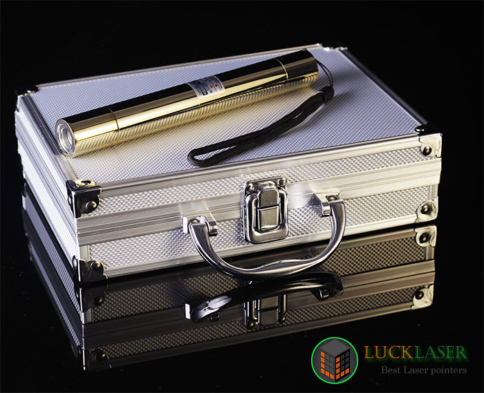 Cool Golden Style 2000mW Blue Laser Pointer With Dazzling Appearance 65 ...